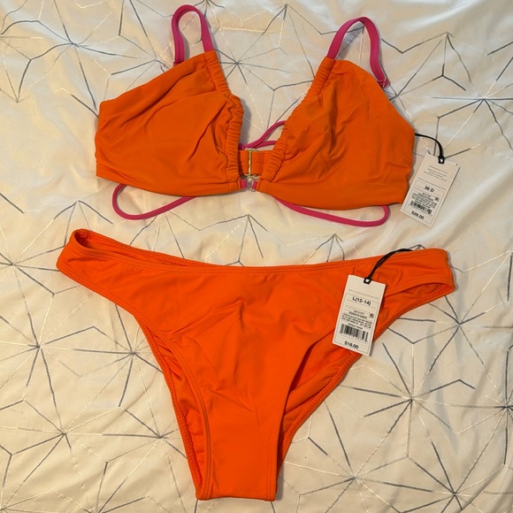 Target | Swim | Bright Pink And Orange Bikini | Poshmark